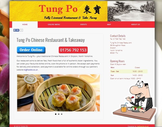 Menu at Tung Po fast food, Skipton
