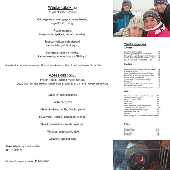 Menu at Hola-Pola, Beveren