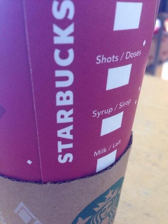 Menu at Starbucks cafe, Edmonton, Safeway Grocery Store, 500 Manning Dr NW