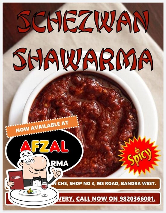 Menu at Afzal Shawarma, Mumbai, Shop No