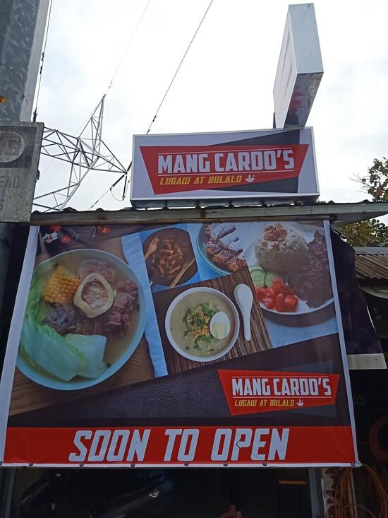 Menu at Mang Cardo's Lugaw at Bulalo restaurant, Malolos