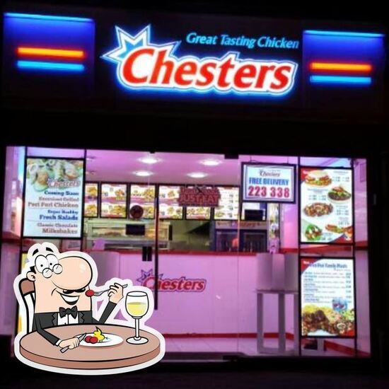 Menu at Chesters fast food, Rawtenstall