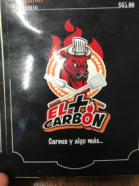 Menu at El + carbón restaurant, Zacatecas