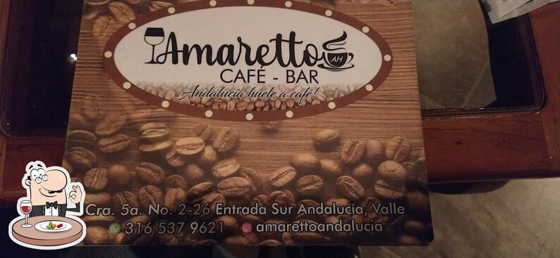 Menu at Amaretto café bar, Andalucía