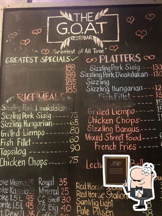 Menu at The GOAT Restobar, Mandaluyong, San Joaquin St.