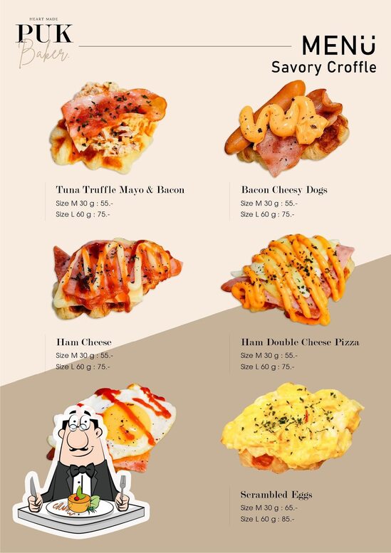 Menu at PUK Baker, Salaya