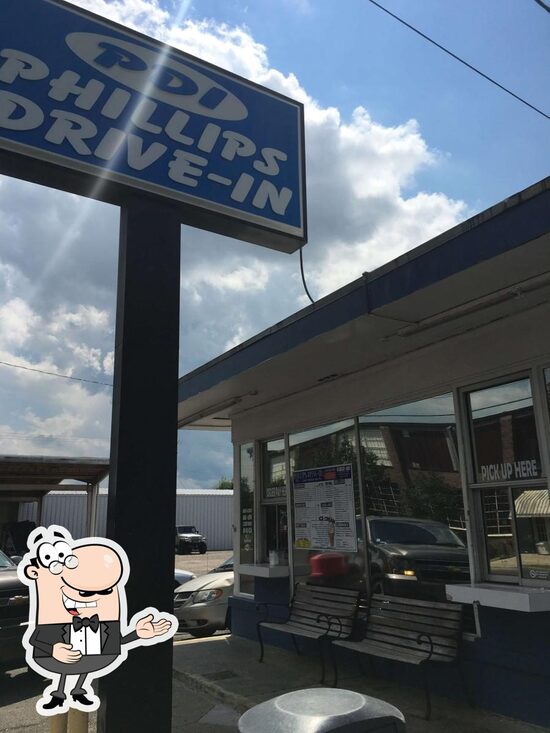 Menu at Phillips Drive-In restaurant, Laurel