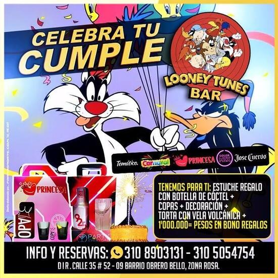 Menu at Looneytunes BAR, Bello