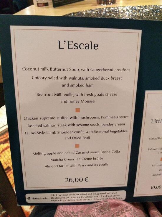 Menu at Restaurant Le Pré Salé, Mont Saint-Michel
