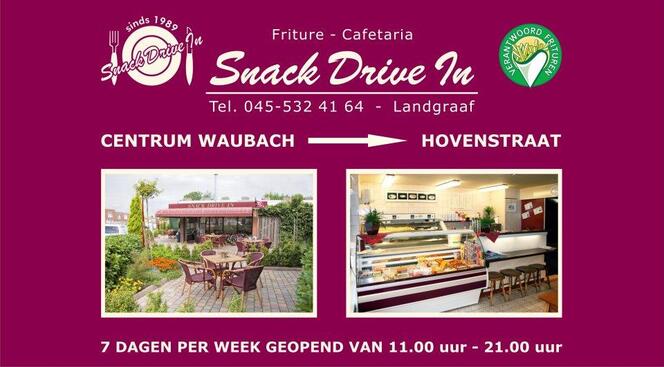 Menu at Snack Drive In, Landgraaf