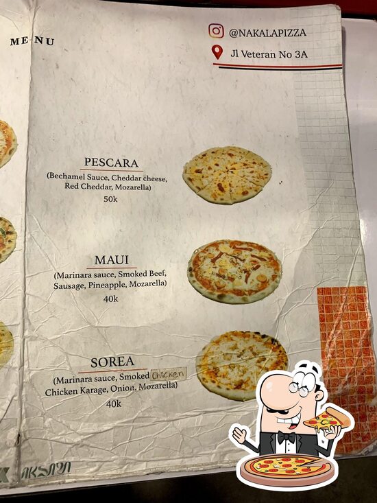 Menu at Nakala Pizza restaurant, Semarang