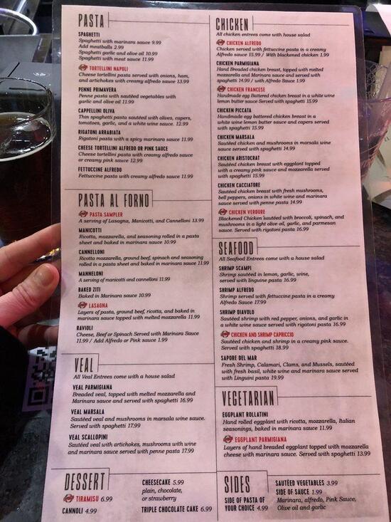 Carta de Italiano's Capriccio Pizza, Pasta & Bar, Azle, Boyd Rd
