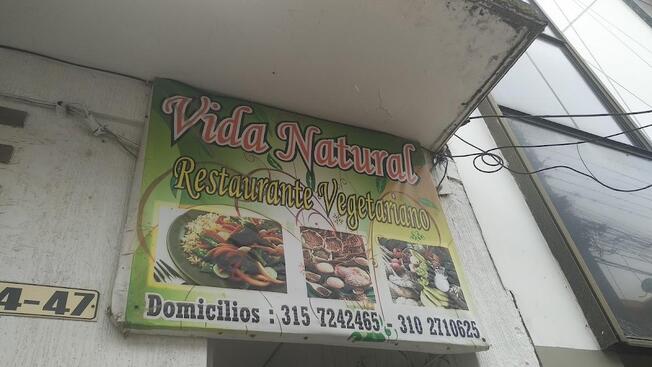 Menu at Vida Sana restaurant, Pitalito