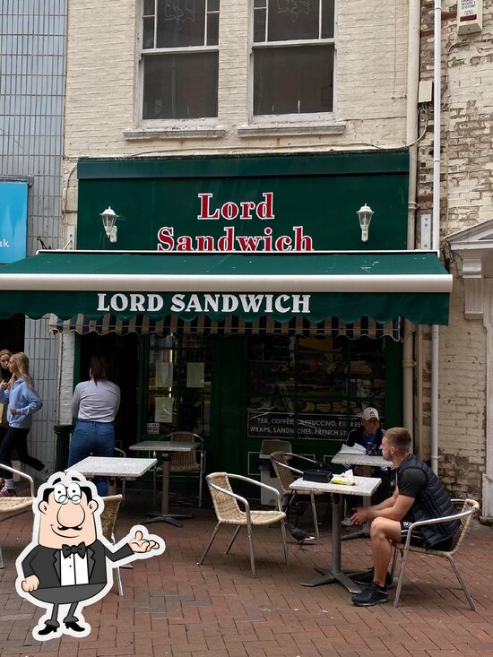 Menu at Lord Sandwich fast food, Bournemouth
