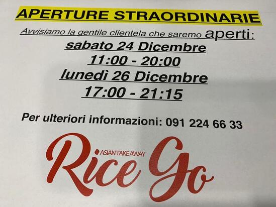 Menu at Rice Go Asian Take Away, Lugano