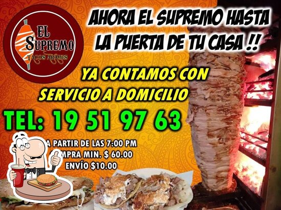 Menu at El Supremo restaurant, Guadalupe