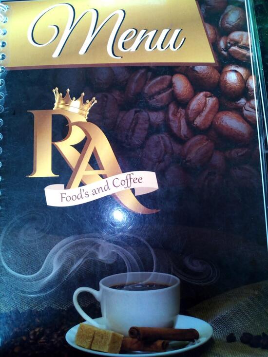 Menu at RA Food's And Coffee restaurant, Tlahap