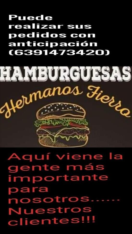 Carta del restaurante Hamburguesas Hermanos Fierro, Delicias