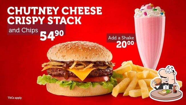 Menu at Wimpy restaurant, Steelpoort