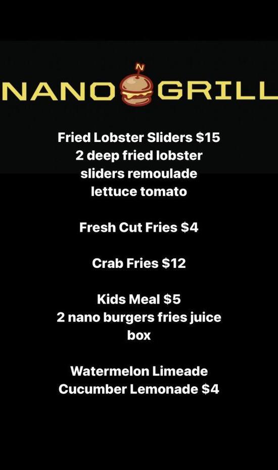 Menu at Nano Burger restaurant, Lancaster, Embassy Dr
