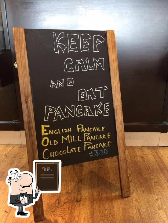 Menu at The Old Mill cafe, Sandhurst