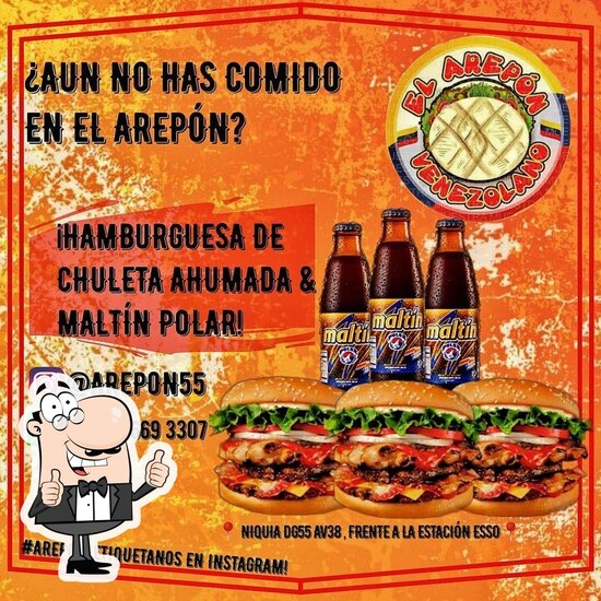 Carta del restaurante El Arepon Venezolano, Bello