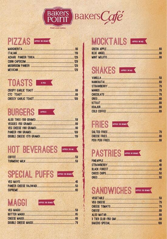 Menu at Hearty Mart Bakers Point- Mohammadi School, Dholka