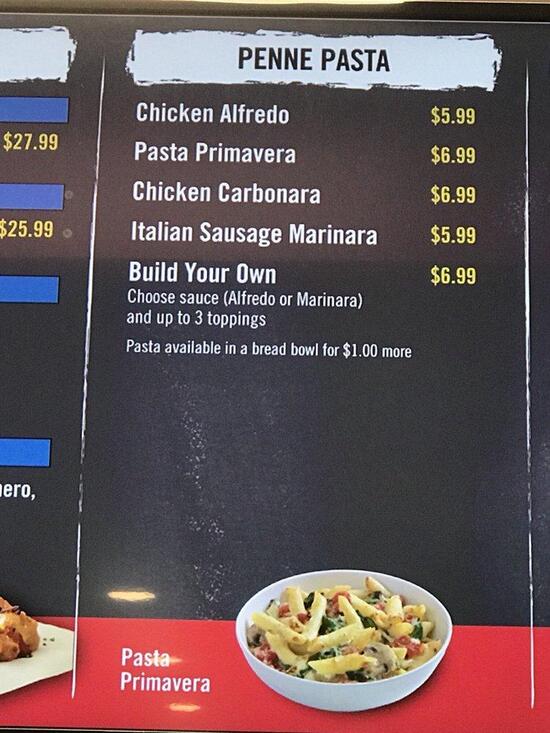 Menu at Domino's Pizza pizzeria, Napoleon