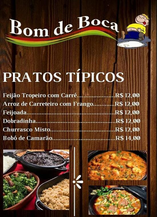 Menu at Restaurante & Bar & Lanchonete - Espaço Bom De Boca, Saquarema