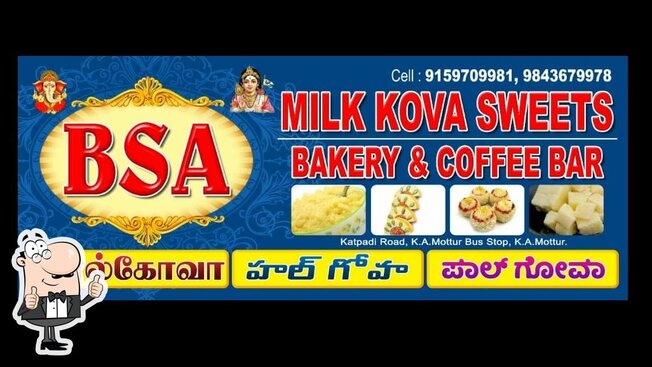 Menu at BSA Milk kova Sweets Bakery & Coffee Bar, Gudiyattam