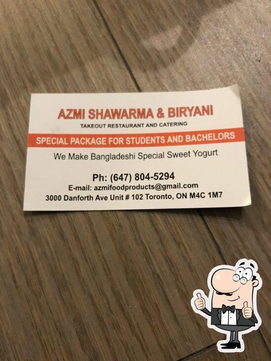 Menu at Azmi Shawarma & Biryani, Toronto