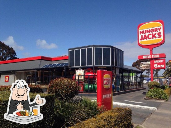 Menu at Hungry Jack's Burgers Port Adelaide fast food, Port Adelaide