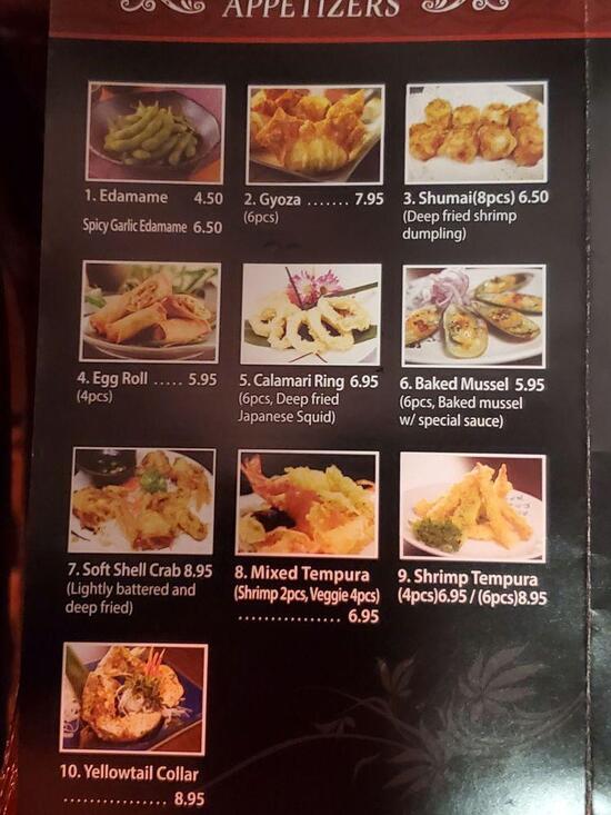 Carta del restaurante Sushi Ray, Hemet, 1940 E Florida Ave
