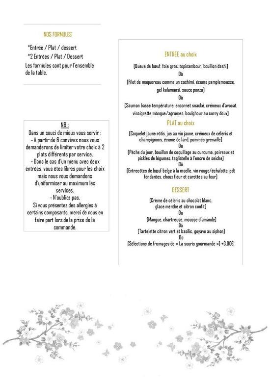 Menu at Table Rase, Theux