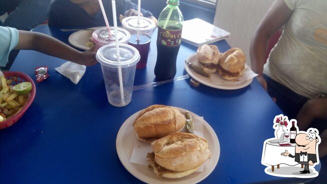 Menu at Tortas el Rey restaurant, San Luis Potosi, De Alvarado 300