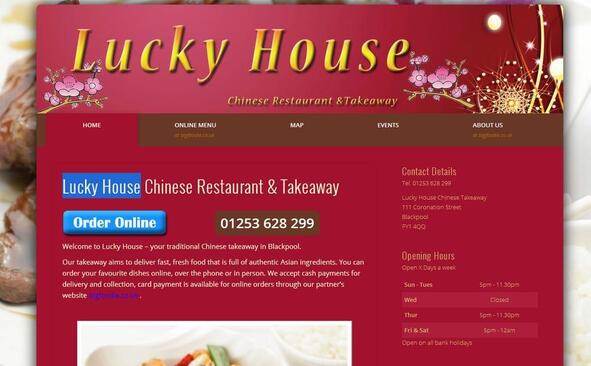 Menu at Lucky House Chinese Restaurant & Takeaway, Blackpool