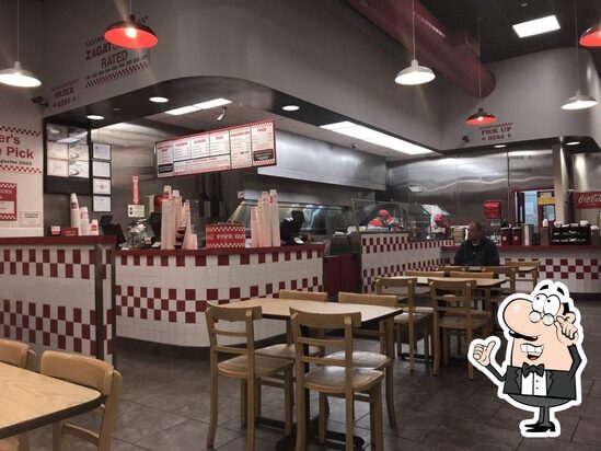 Menu at Five Guys fast food, East Rutherford, 54 NJ-17 North
