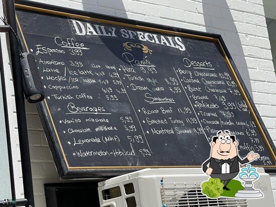 Menu at Pera Cafe, Toronto