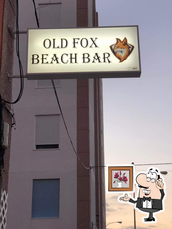 Menu at Old Fox beach bar, Santa Pola