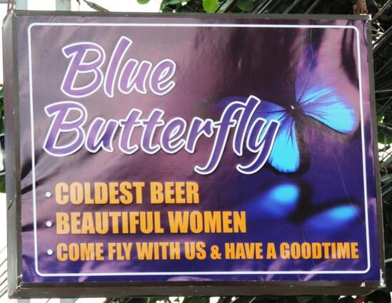 Menu at Blue Butterfly pub & bar, Olongapo