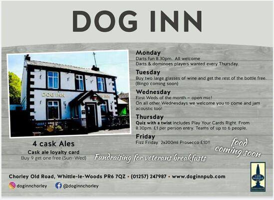 Dog Inn Pub, Chorley Old Rd in Chorley - Restaurant menu and reviews