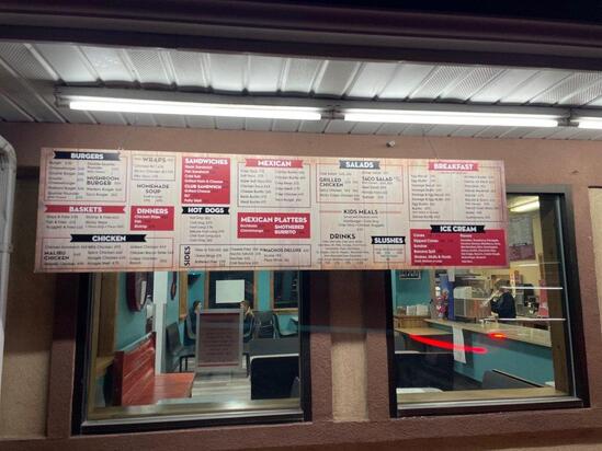 Menu at Shelle's restaurant, Gunnison