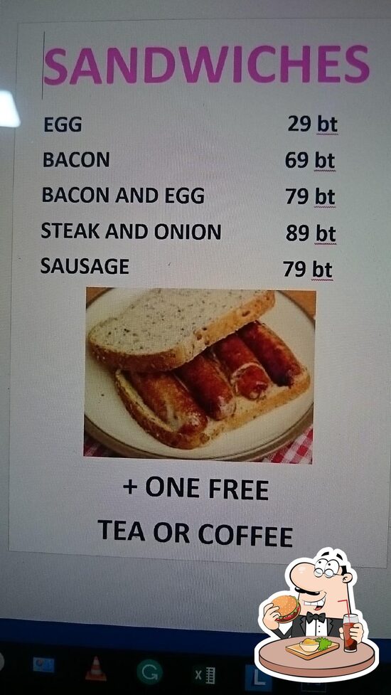 Menu at Hungry Hippo Pattaya restaurant, Pattaya City