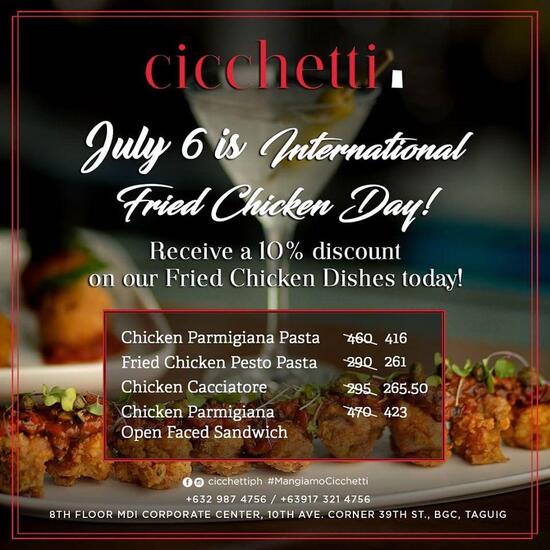 Menu at Cicchetti Ph restaurant, Taguig