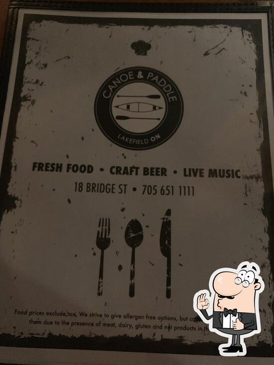Menu at Canoe & Paddle pub & bar, Lakefield