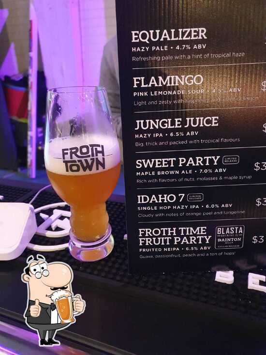 Menu at Froth Town 2022 pub & bar, Claremont
