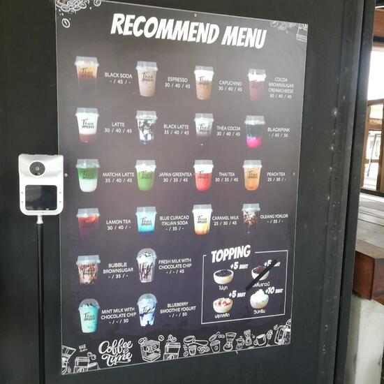 Menu at Thea Coffee, Ban Klang