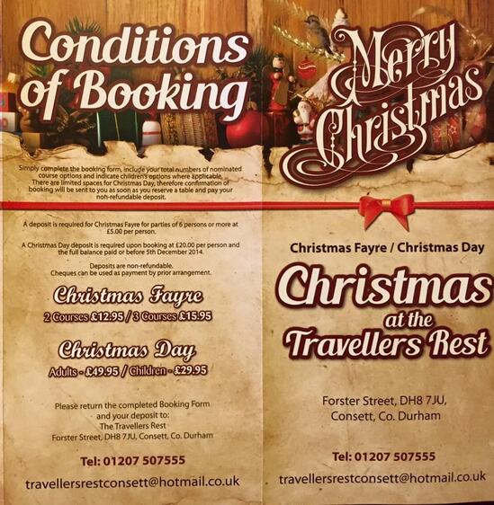Menu at The Travellers Rest pub & bar, Consett