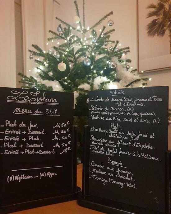 Menu at Le Johane restaurant, Béziers