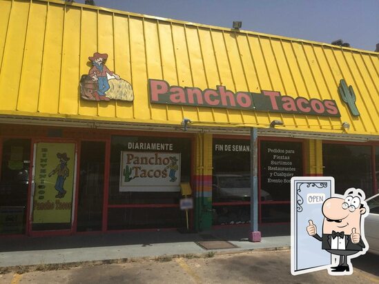 Menu at Pancho Tacos restaurant, Fort Worth